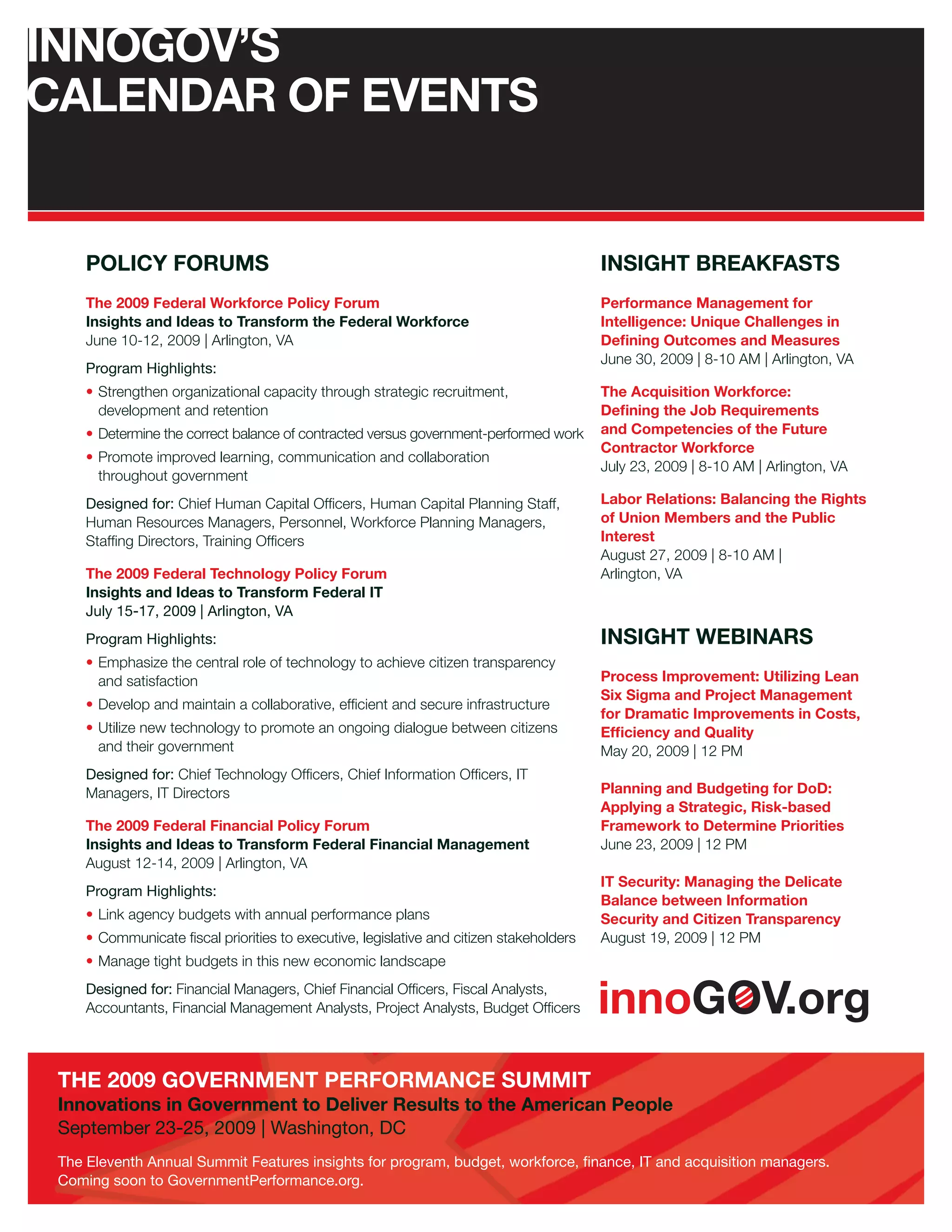Insights and Ideas to Transform Federal Program Management | PDF