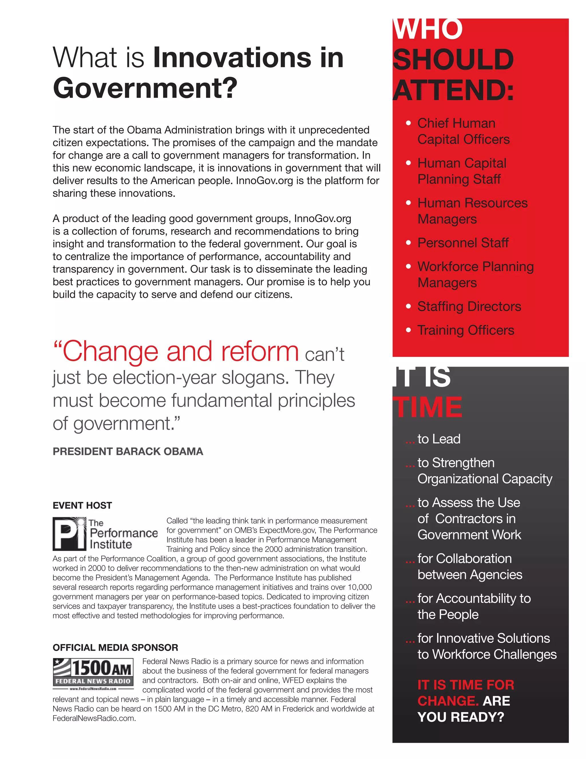 Insights and Ideas to Transform Federal Program Management | PDF