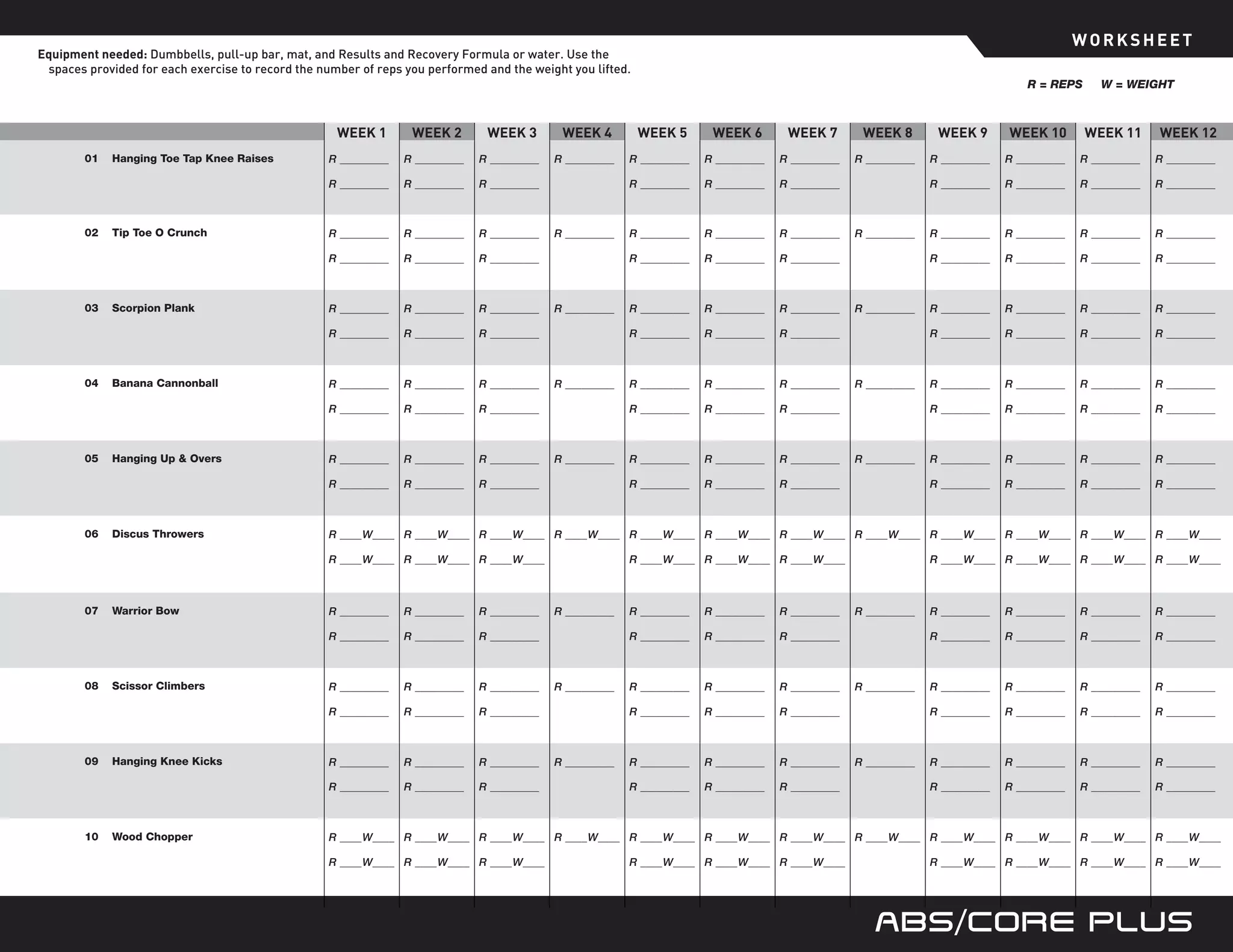 P90x plus worksheets | PDF