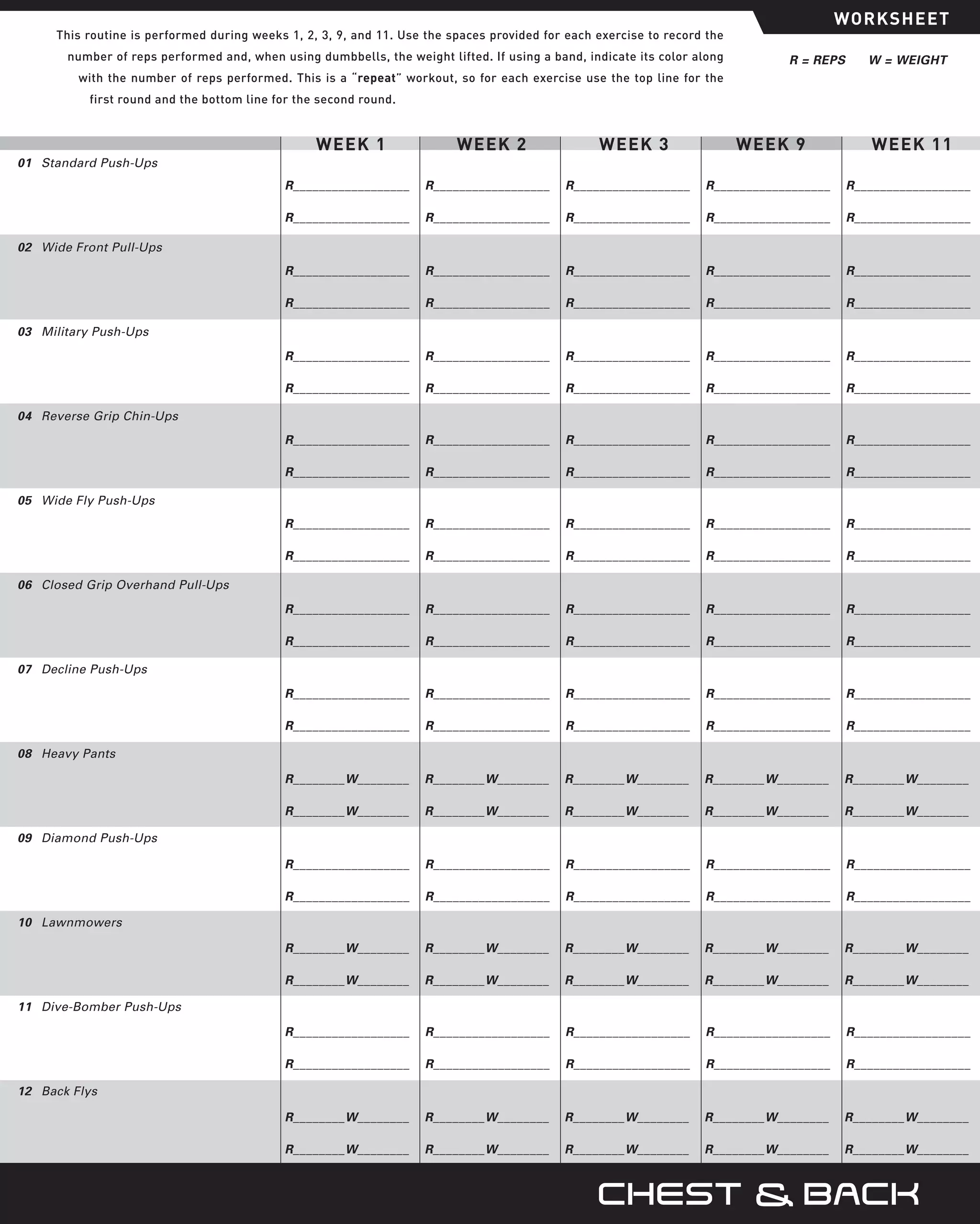 P90X Worksheet - Treino P90X Brasil | PDF