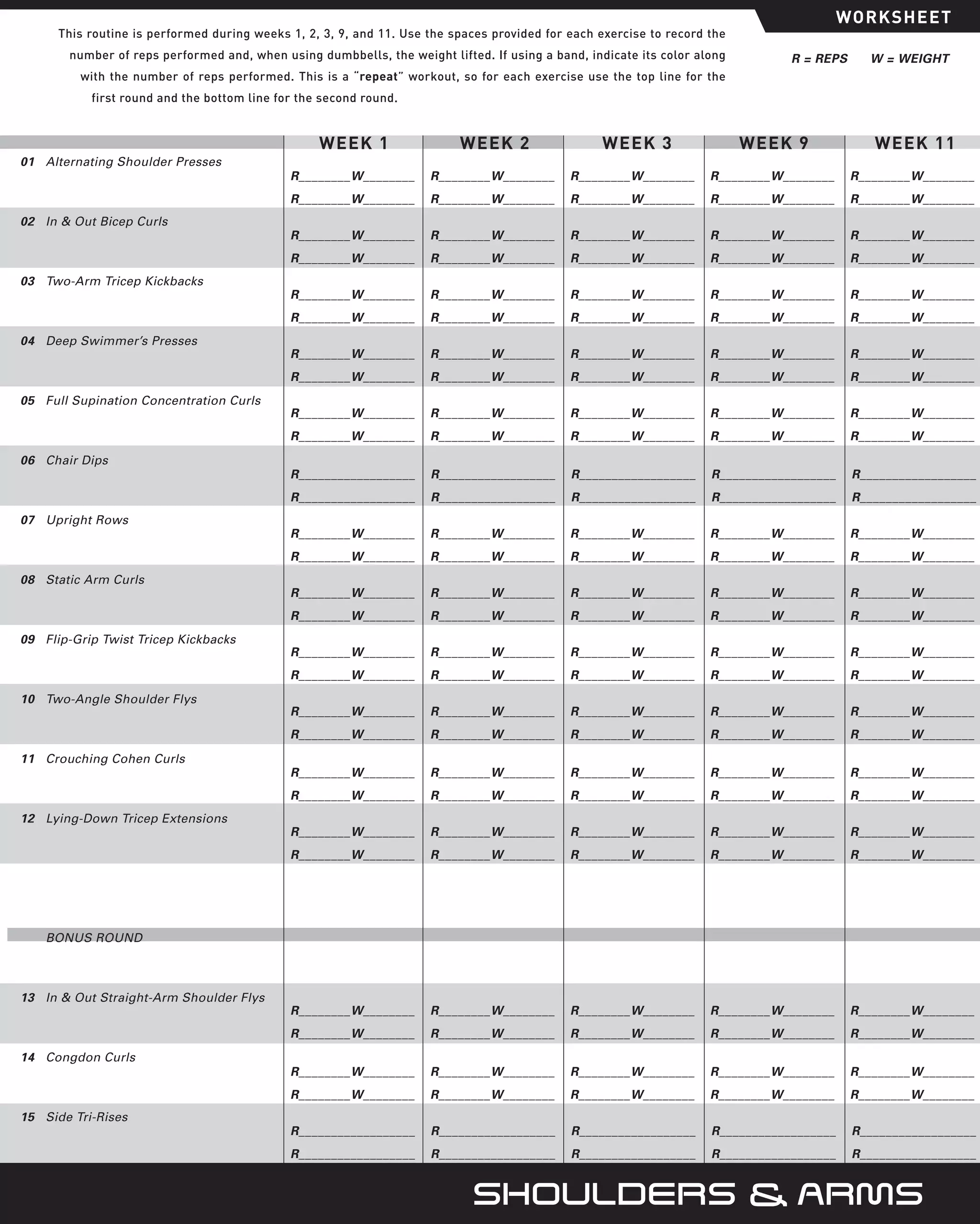 P90X Worksheet - Treino P90X Brasil | PDF