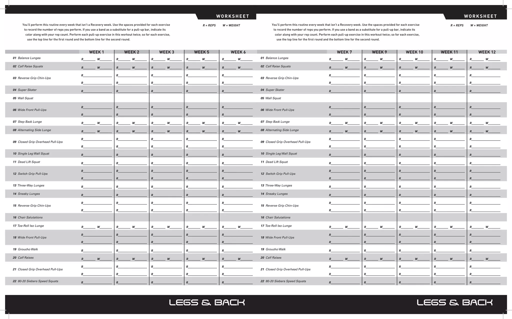 P90x worksheets | PDF