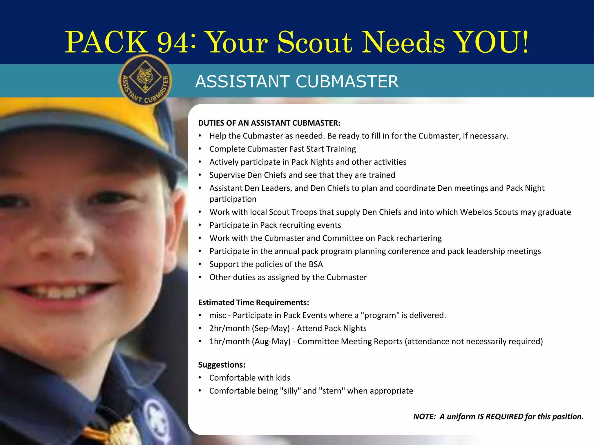 Pack 94 - Assistant Cubmaster | PPTX
