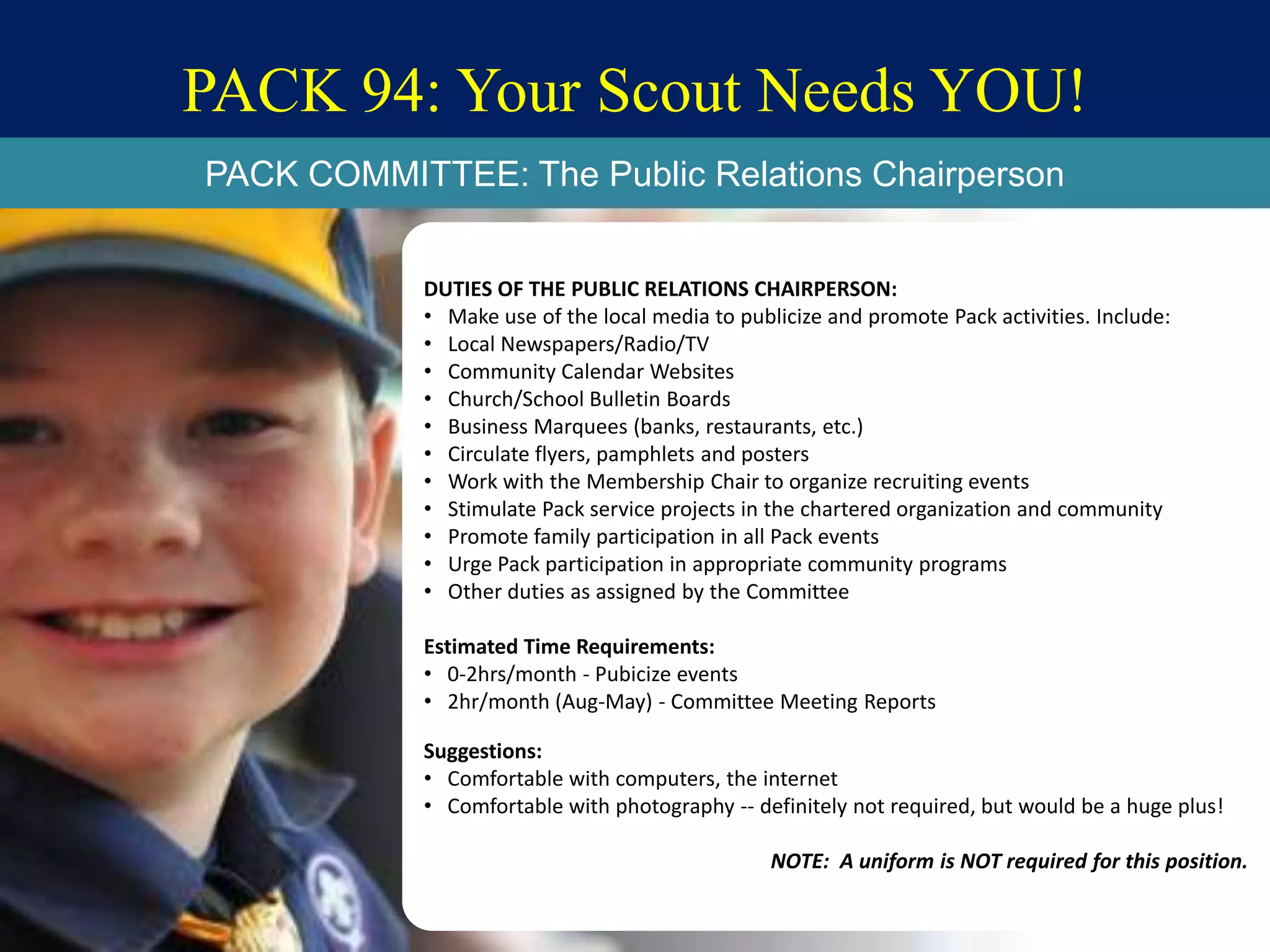 Pack 94 - Committee - Public Relations Chair | PPTX