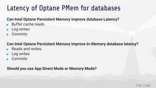 DB Latency Using DRAM + PMem in App Direct & Memory Modes | PDF