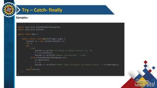 JAVA: TRY-CATCH-FINALLY y Uso de ficheros de texto para guardar ...