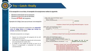 JAVA: TRY-CATCH-FINALLY y Uso de ficheros de texto para guardar información | PPTX