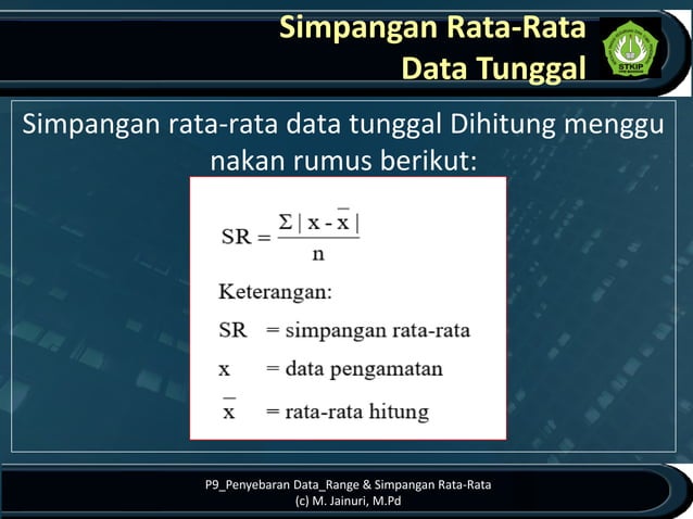 P9_penyebaran data_range dan simpangan rata-rata | PDF
