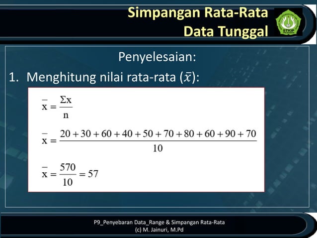 P9_penyebaran data_range dan simpangan rata-rata | PDF