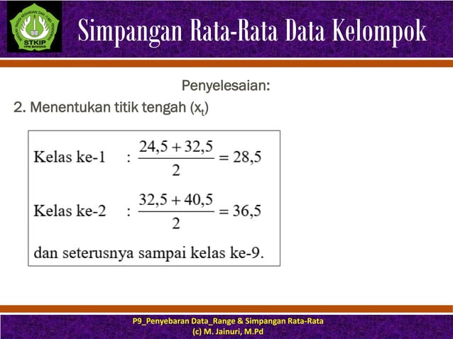 P9_penyebaran data_range dan simpangan rata-rata | PDF