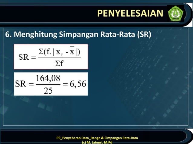 P9_penyebaran data_range dan simpangan rata-rata | PDF