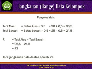 P9_penyebaran data_range dan simpangan rata-rata | PDF