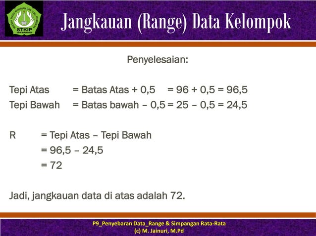 P9_penyebaran data_range dan simpangan rata-rata | PDF