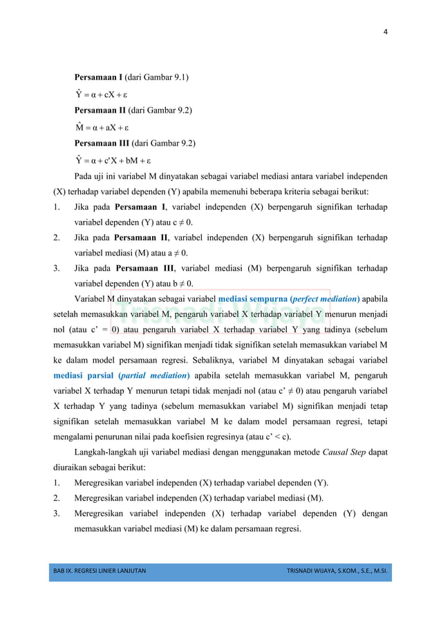 Regresi dengan Variabel Dummy, Mediasi, dan Moderasi | PDF