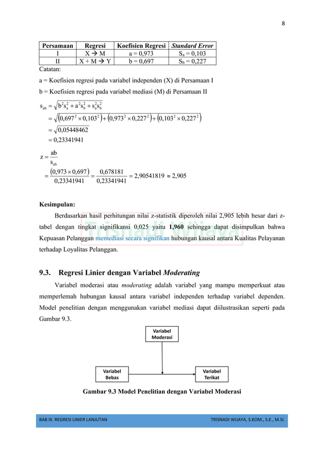 Regresi dengan Variabel Dummy, Mediasi, dan Moderasi | PDF