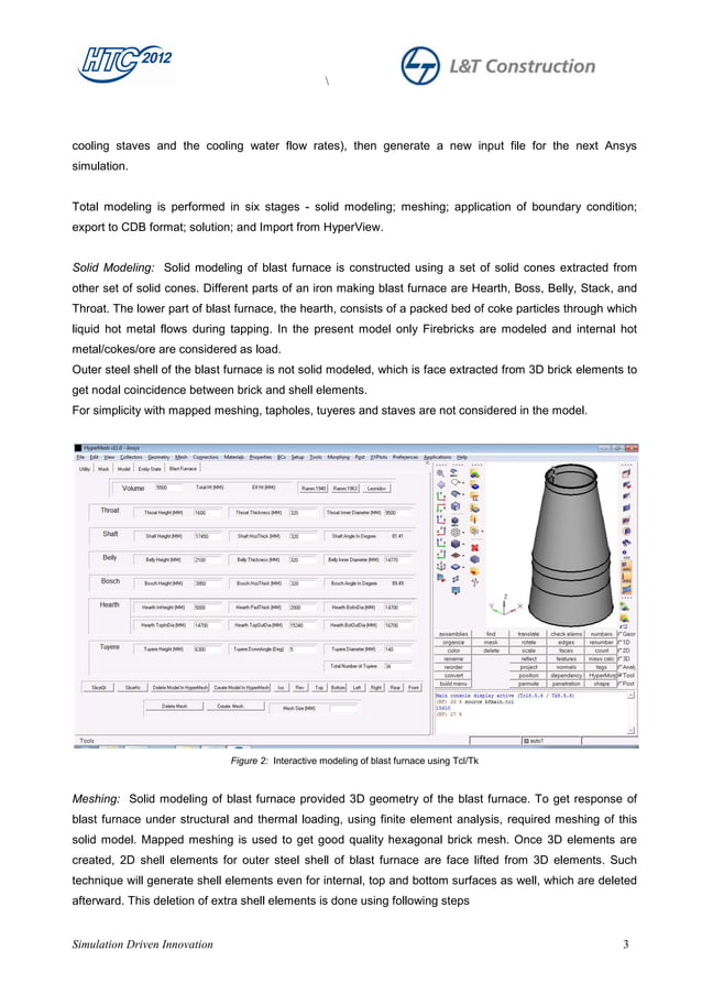 Structural modeling and meshing of blast furnace using TCL/Tk scripting. | PDF