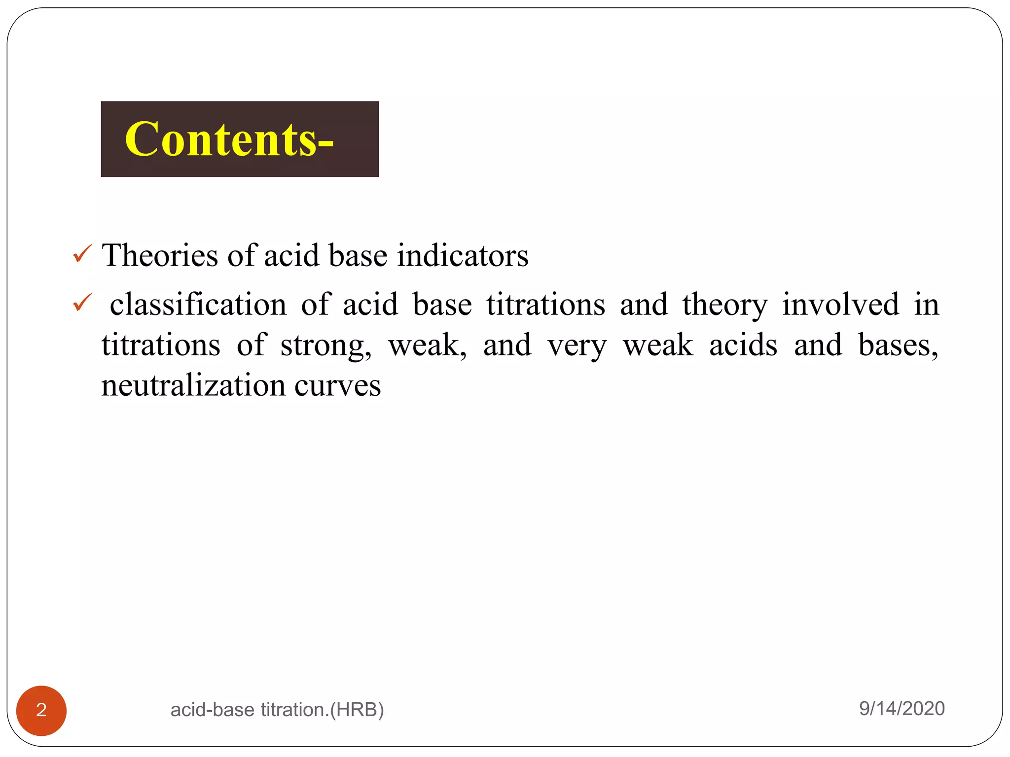 PA- I Acid-base titration (HRB) | PDF