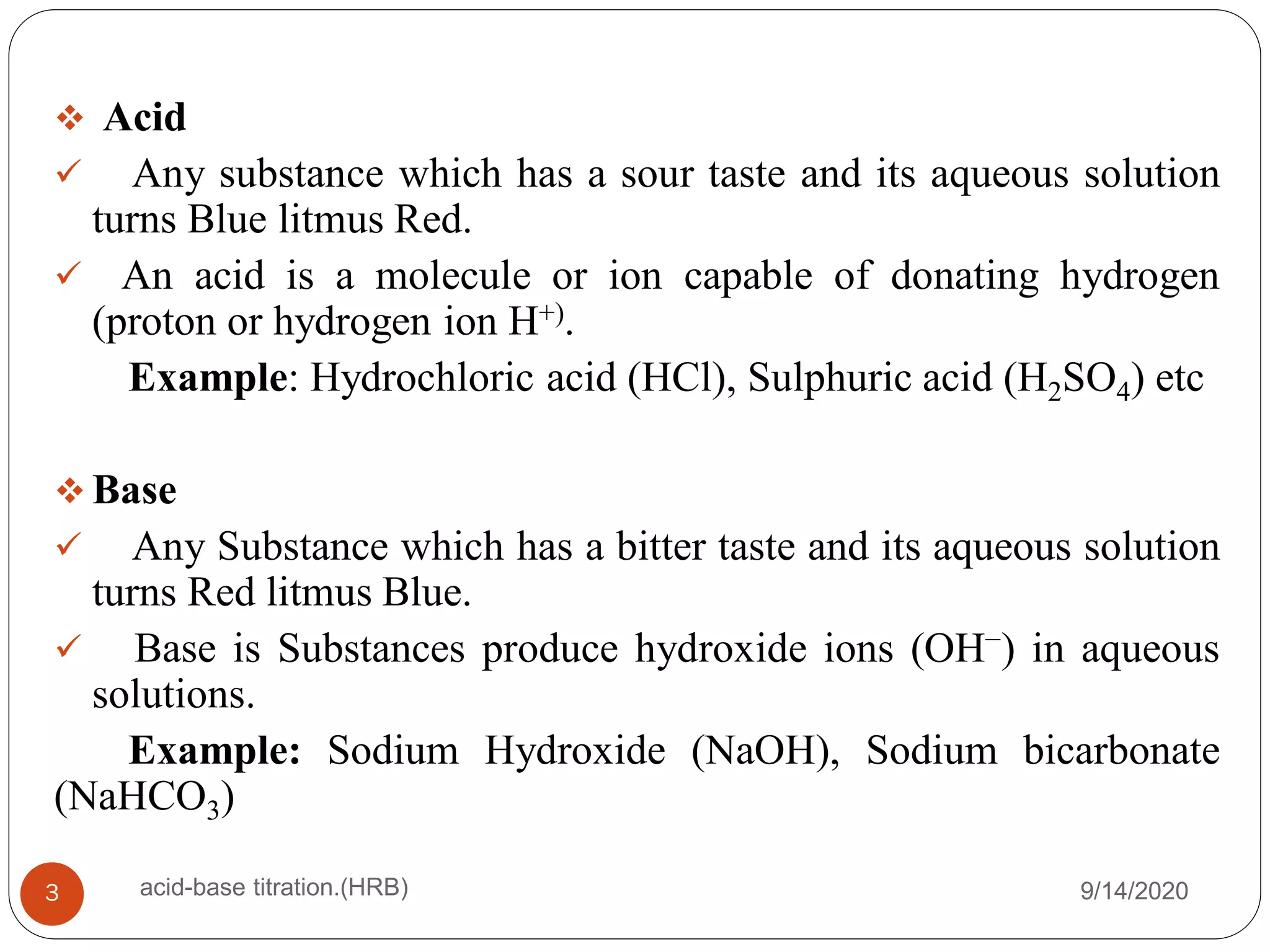 PA- I Acid-base titration (HRB) | PDF