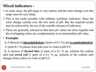 PA- I Acid-base titration (HRB) | PDF
