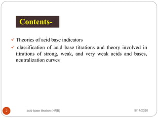 PA- I Acid-base titration (HRB) | PDF