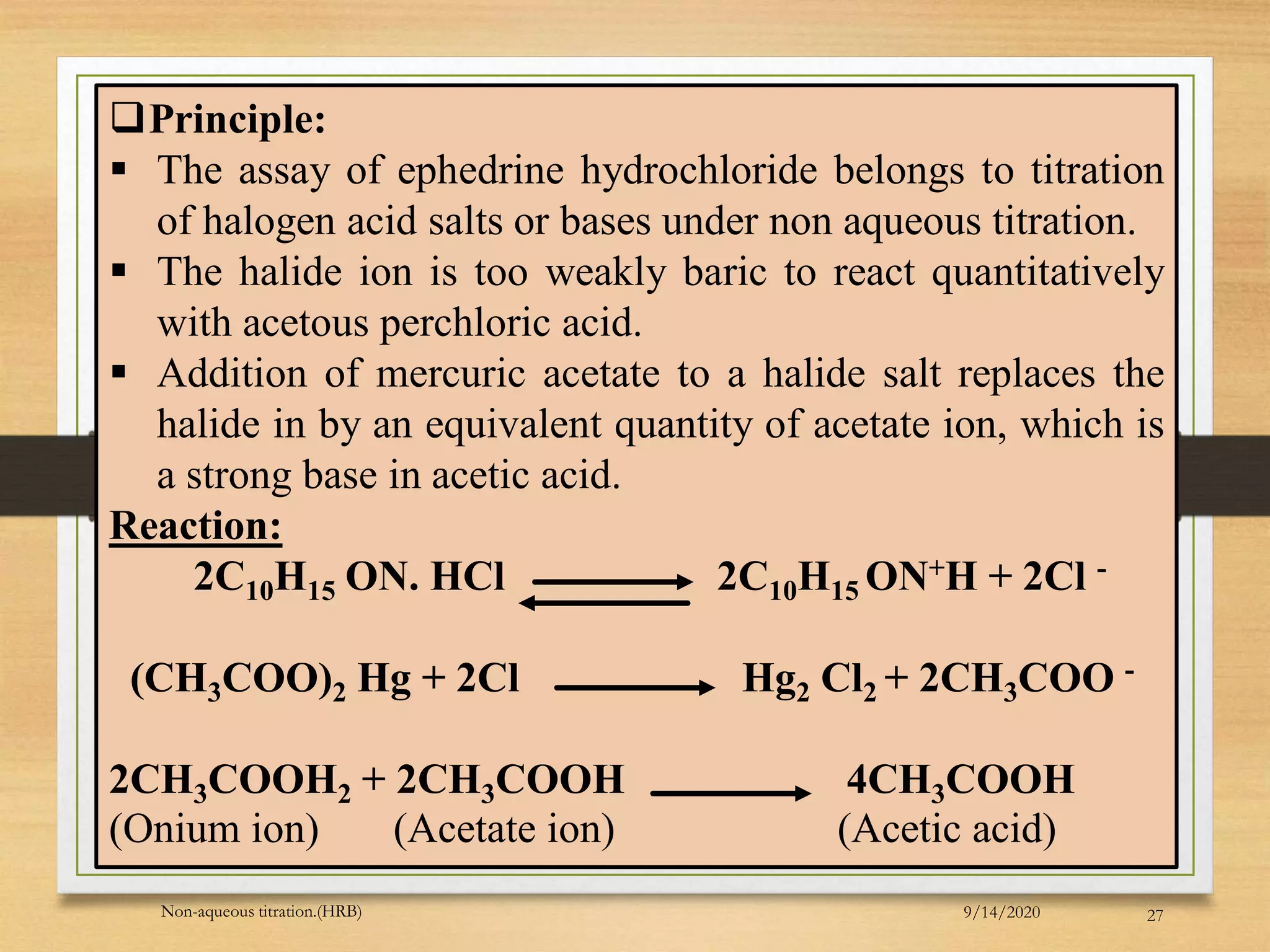 PA- I Non aqueous titration (HRB) | PDF