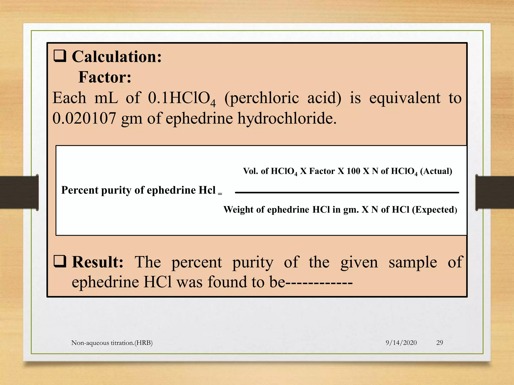 PA- I Non aqueous titration (HRB) | PDF