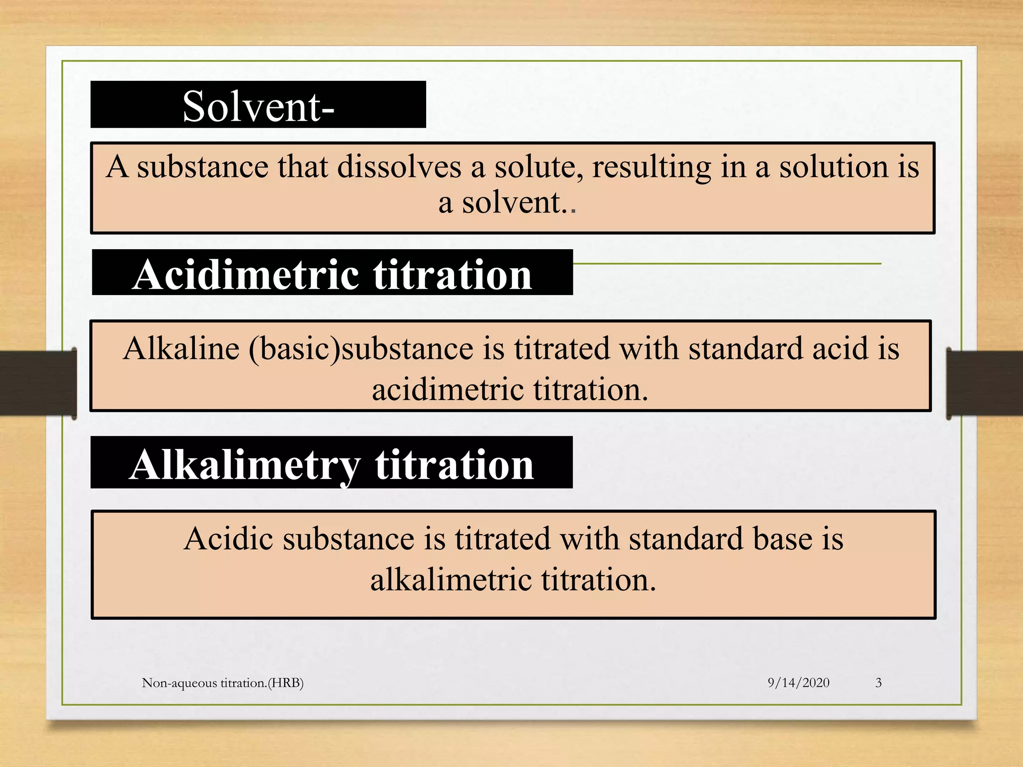 PA- I Non aqueous titration (HRB) | PDF