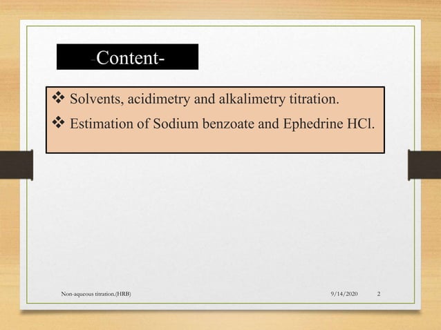 PA- I Non aqueous titration (HRB) | PDF | Chemistry | Science