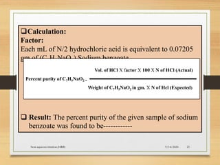 PA- I Non aqueous titration (HRB) | PDF