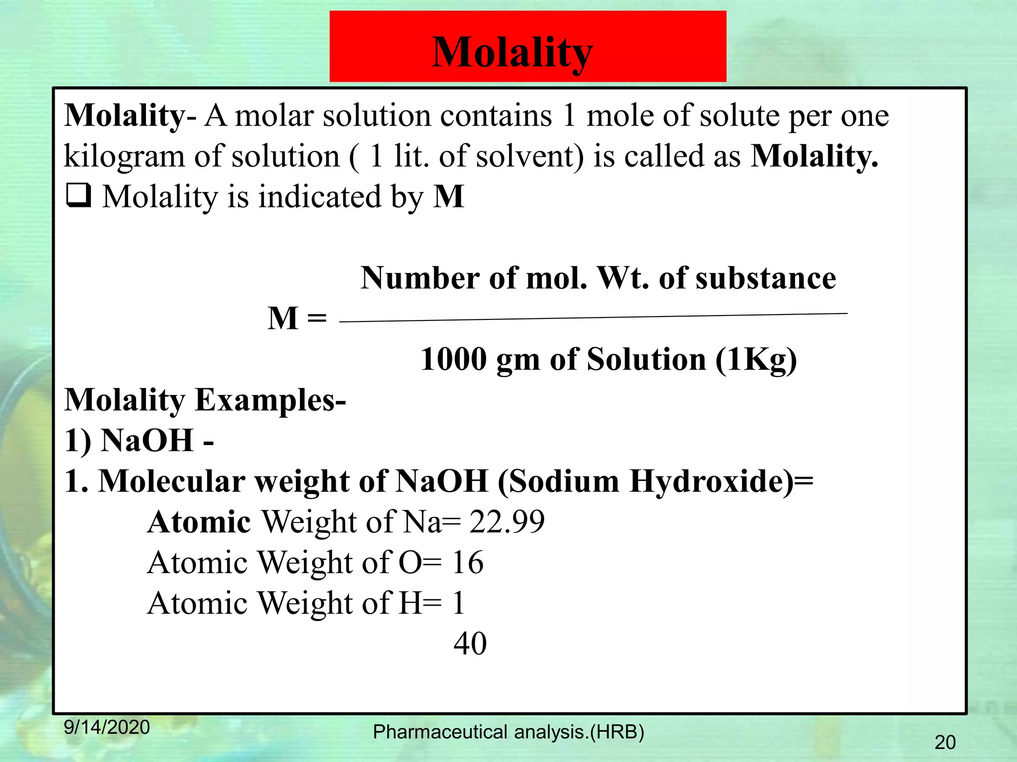 Introduction to Pharmaceutical analysis - I (HRB) | PDF