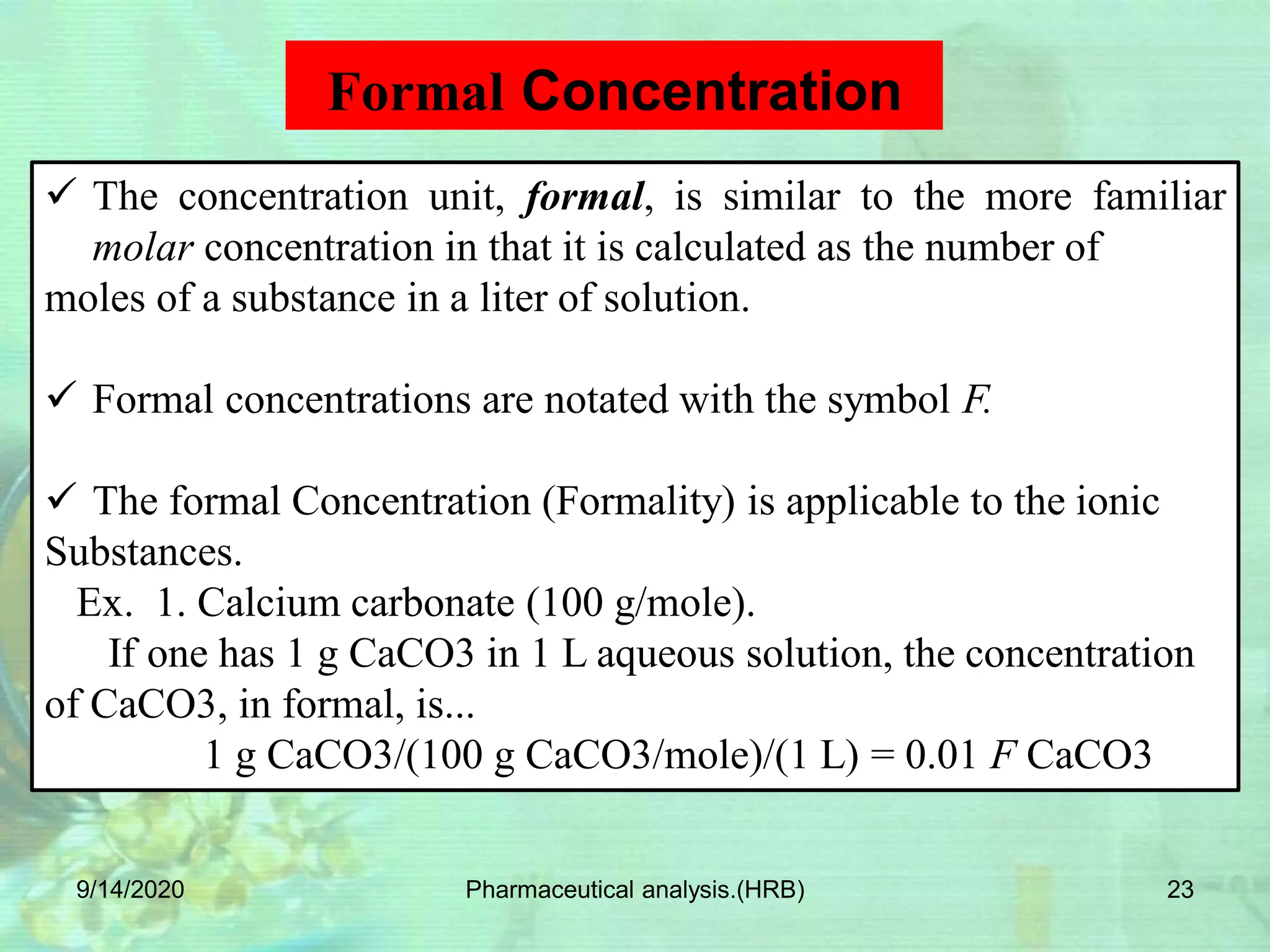 Introduction to Pharmaceutical analysis - I (HRB) | PDF