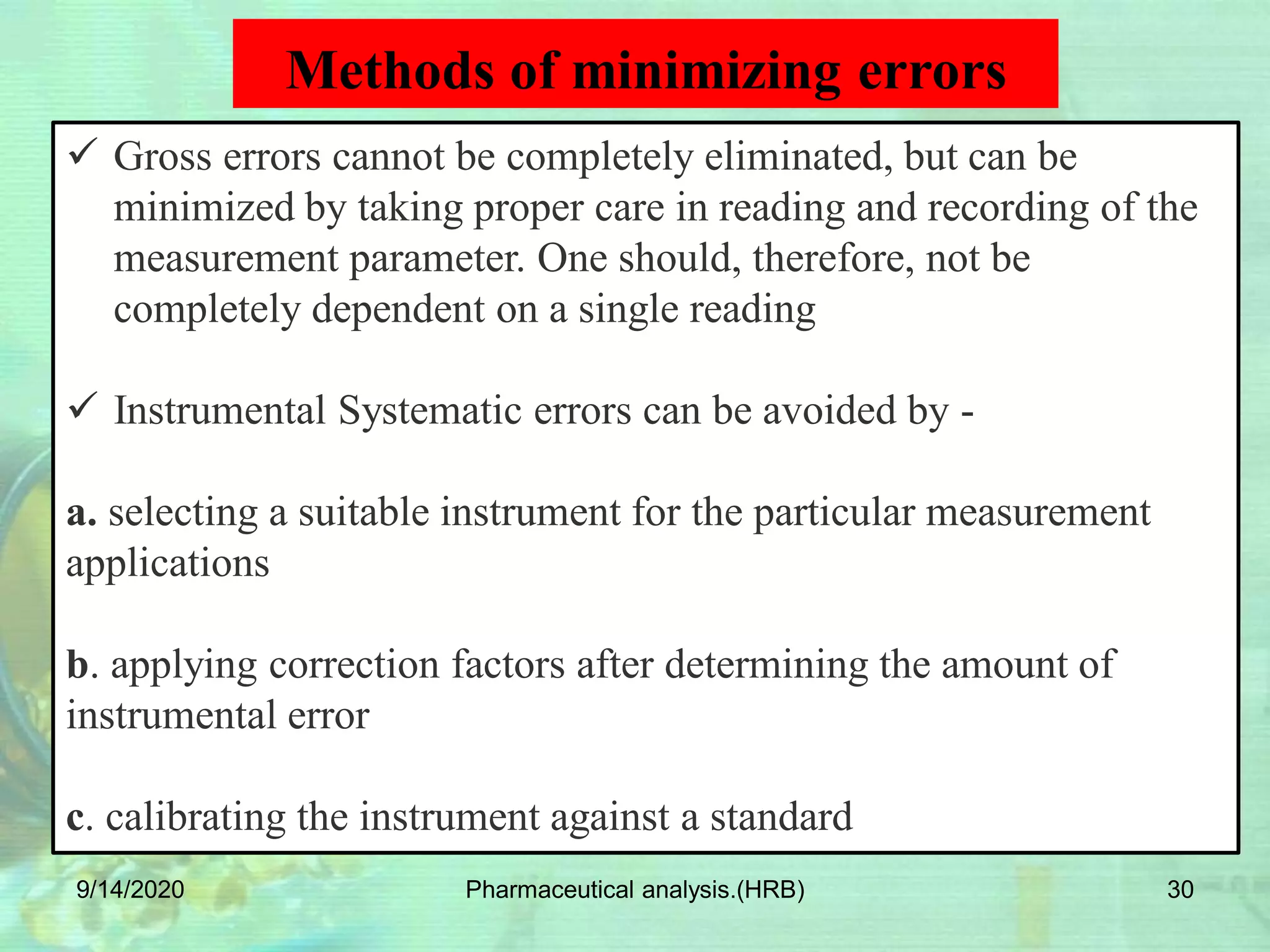 Introduction to Pharmaceutical analysis - I (HRB) | PDF