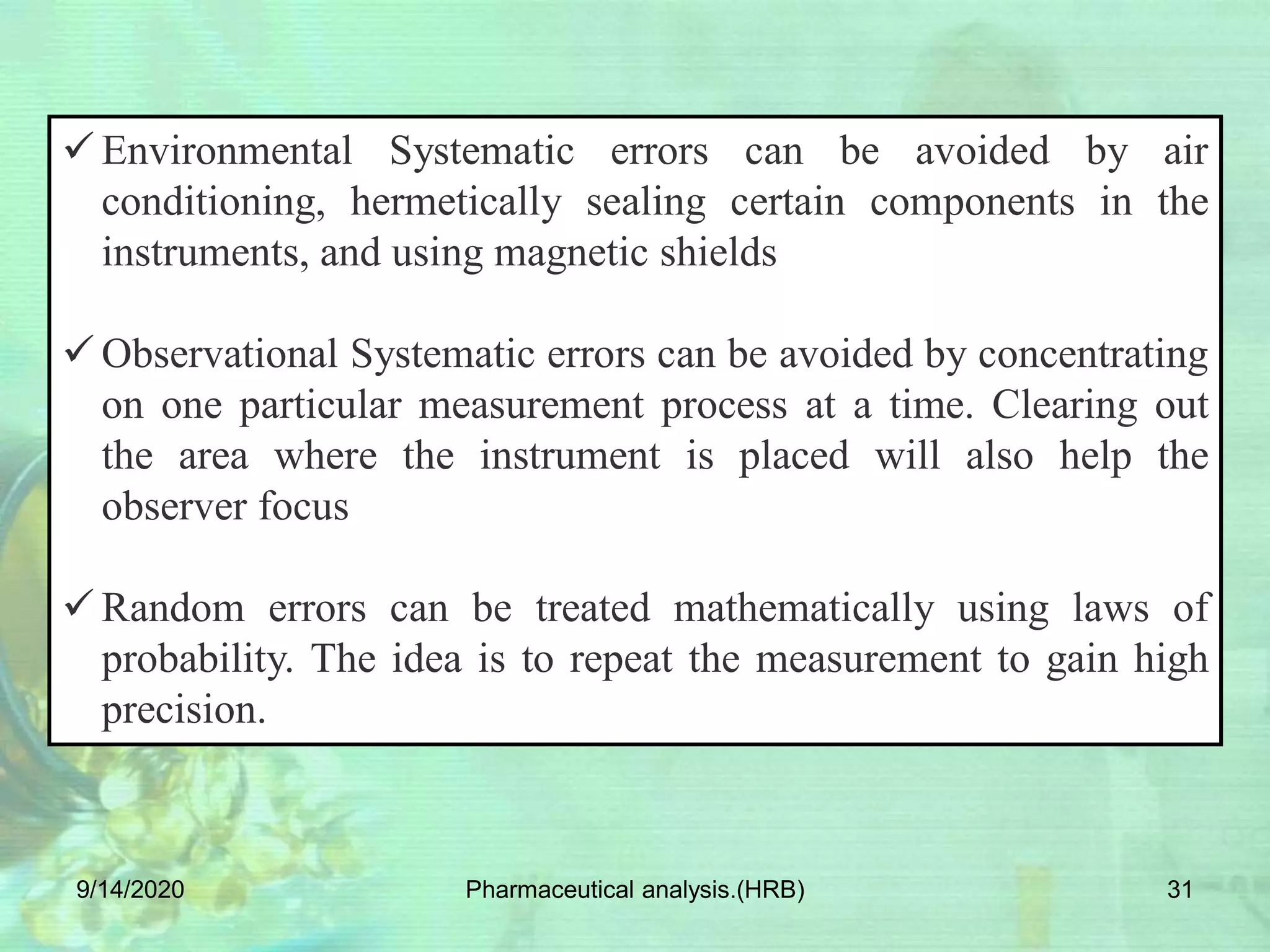Introduction to Pharmaceutical analysis - I (HRB) | PDF