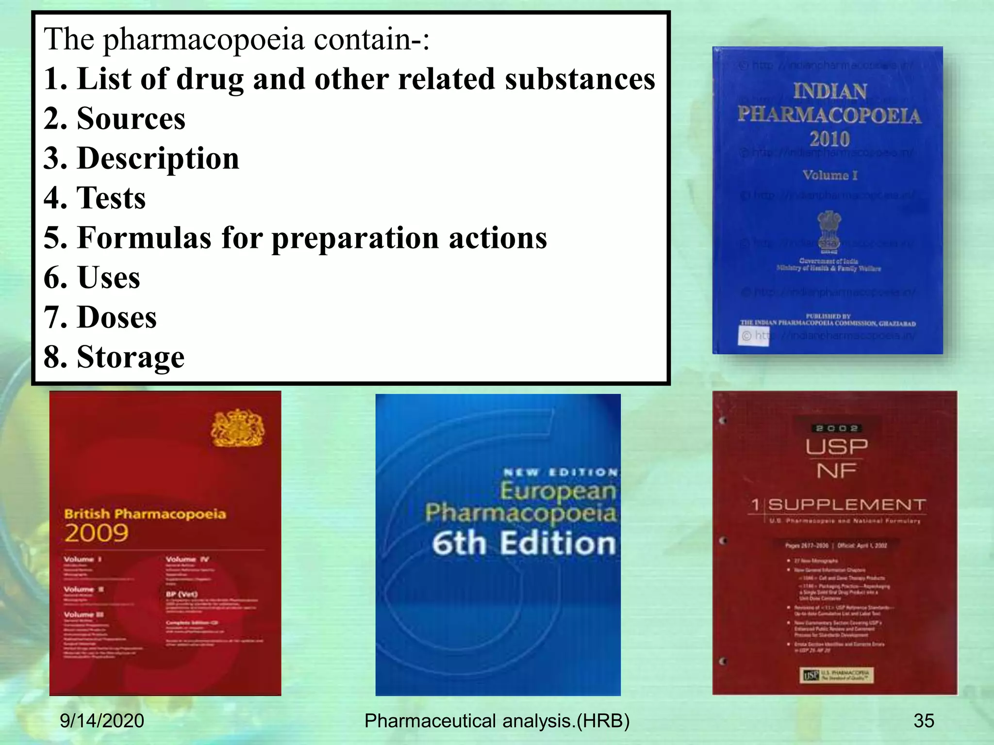 Introduction to Pharmaceutical analysis - I (HRB) | PDF