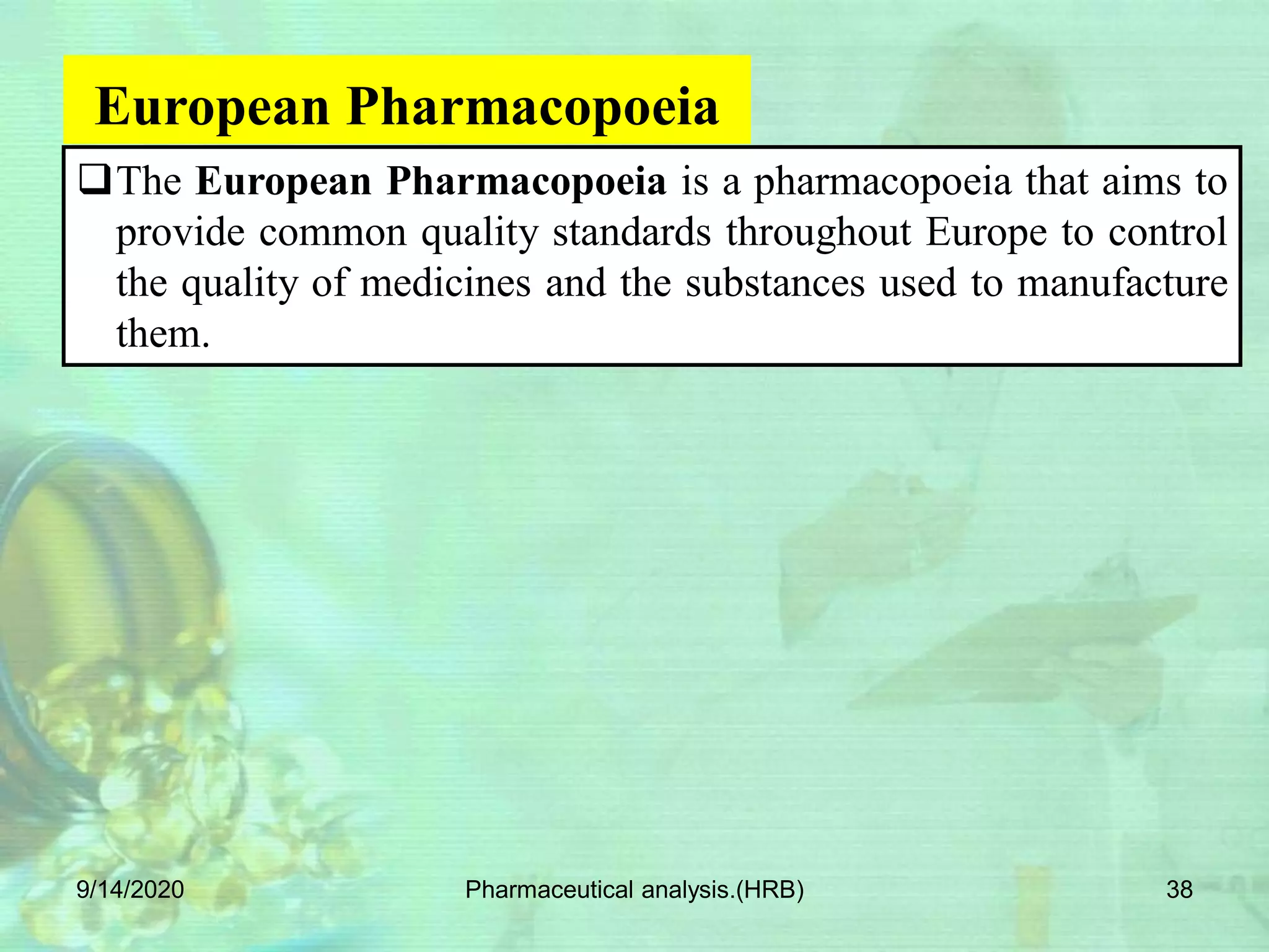 Introduction to Pharmaceutical analysis - I (HRB) | PDF