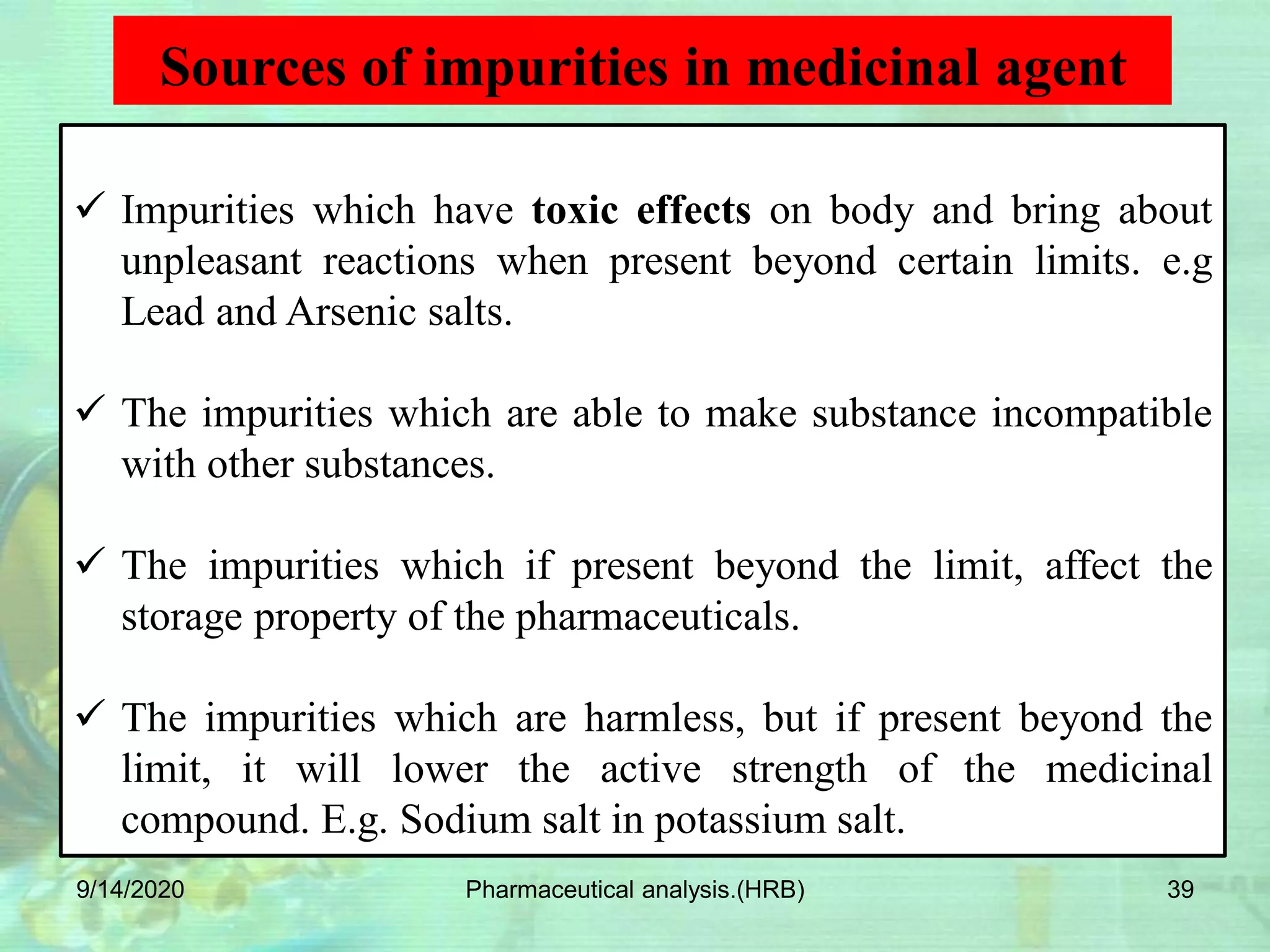 Introduction to Pharmaceutical analysis - I (HRB) | PDF