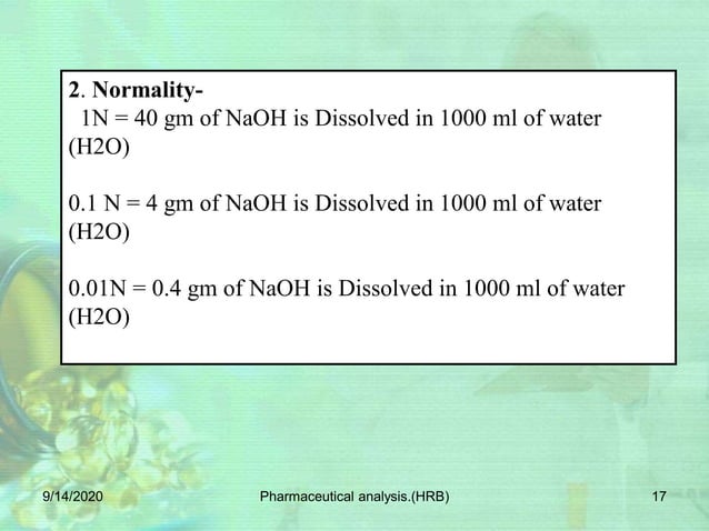 Introduction to Pharmaceutical analysis - I (HRB) | PDF