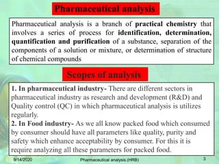 Introduction to Pharmaceutical analysis - I (HRB) | PDF