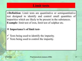 Introduction to Pharmaceutical analysis - I (HRB) | PDF