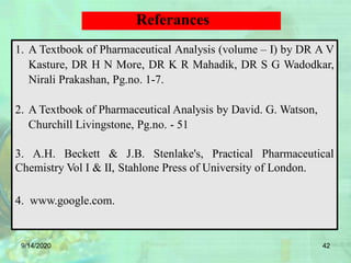 Introduction to Pharmaceutical analysis - I (HRB) | PDF