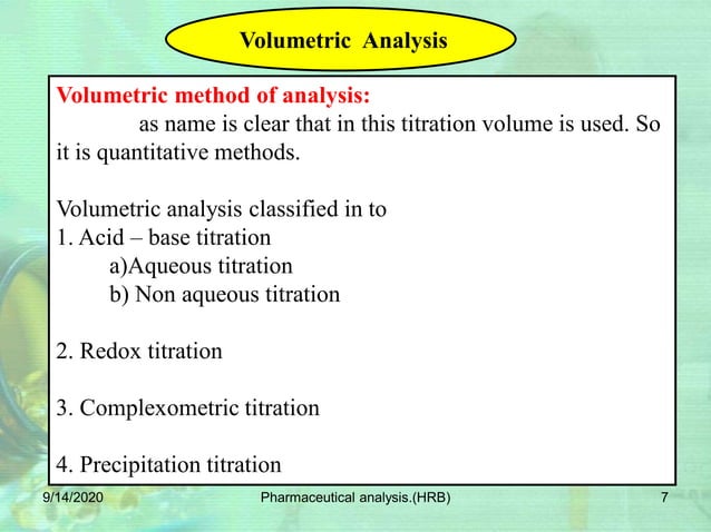 Introduction to Pharmaceutical analysis - I (HRB) | PDF