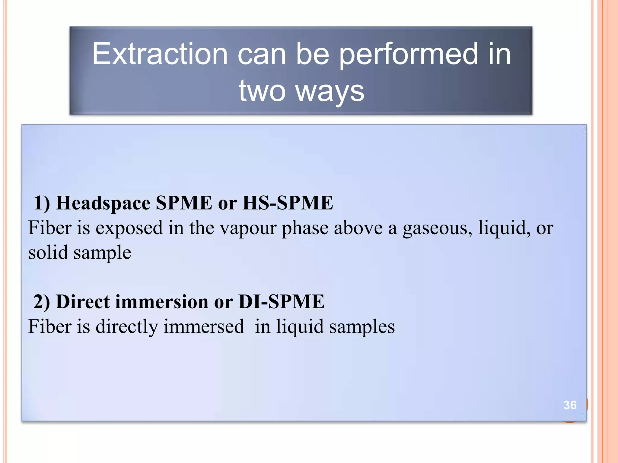 solid phase extraction and application | PPTX