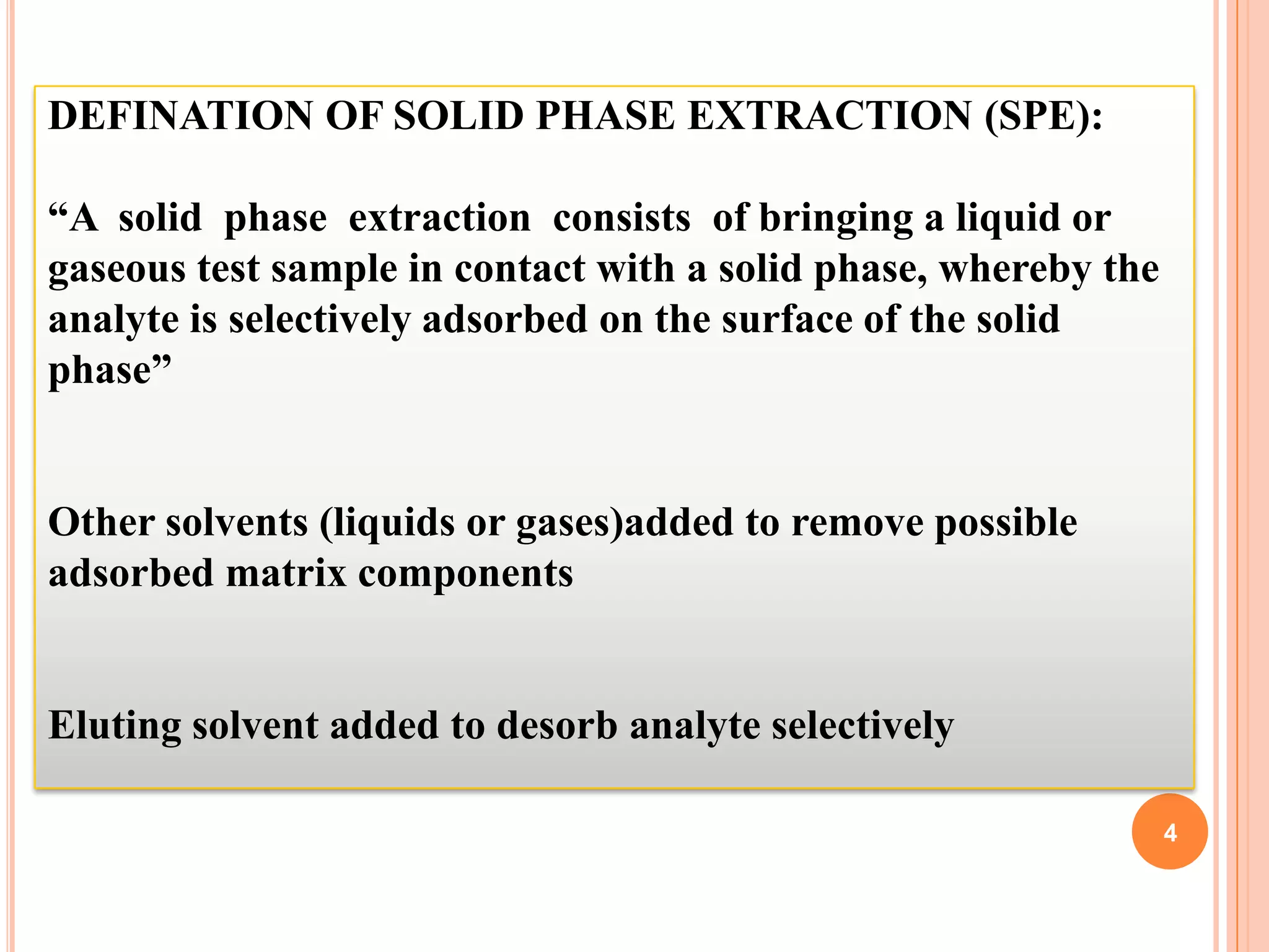 solid phase extraction and application | PPTX