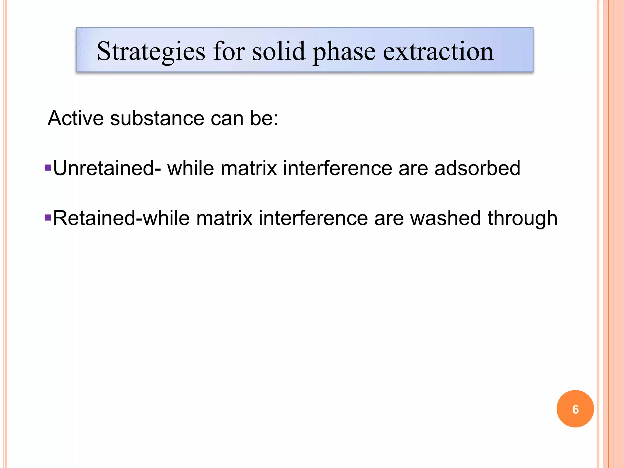 solid phase extraction and application | PPTX