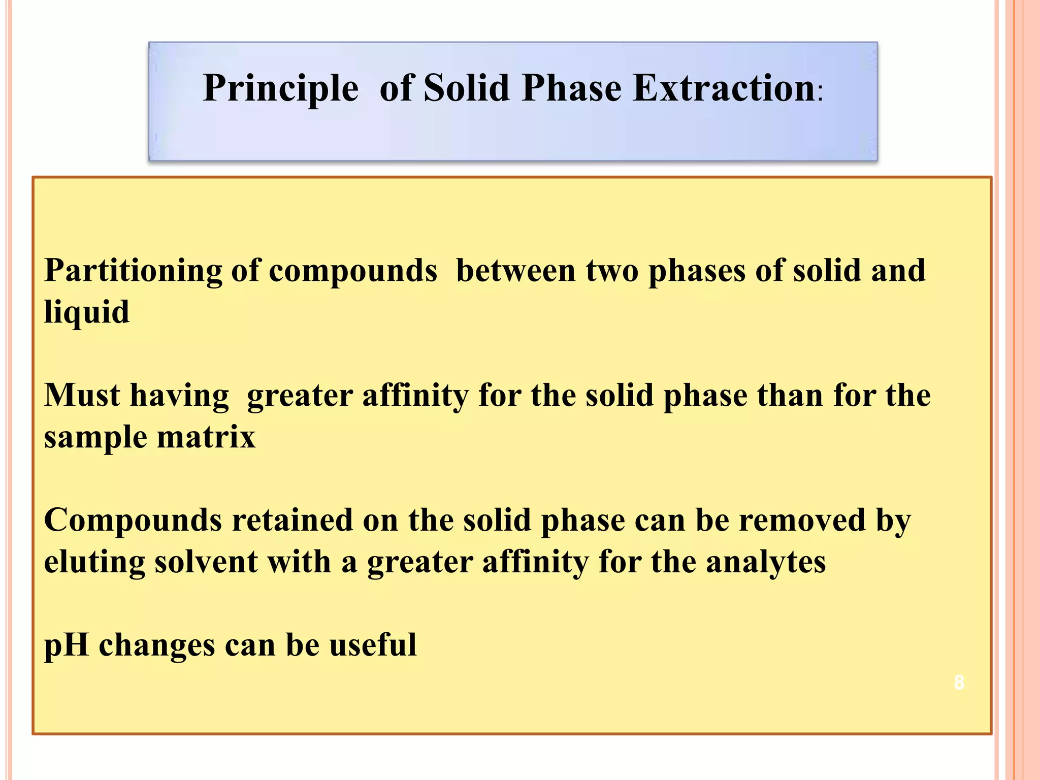 solid phase extraction and application | PPTX