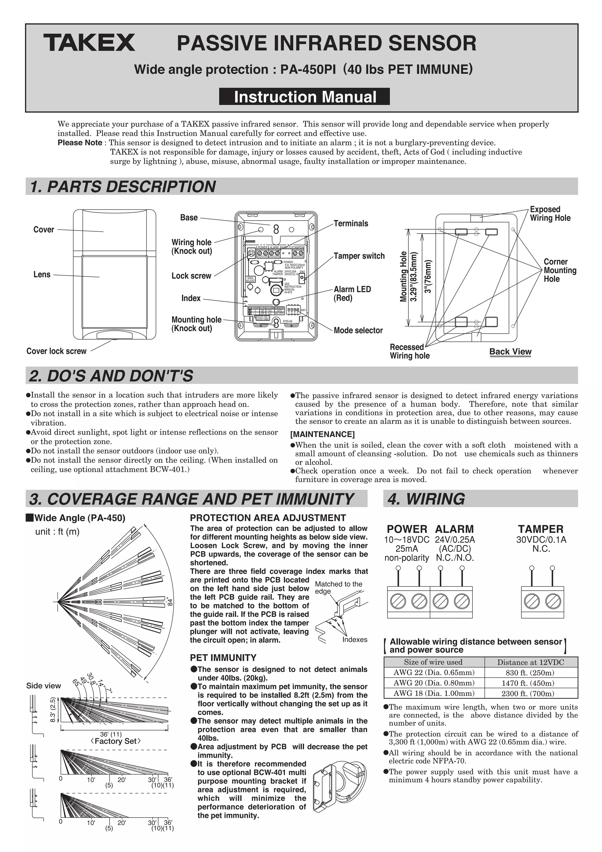 Takex PA-450PI Instruction Manual | PDF