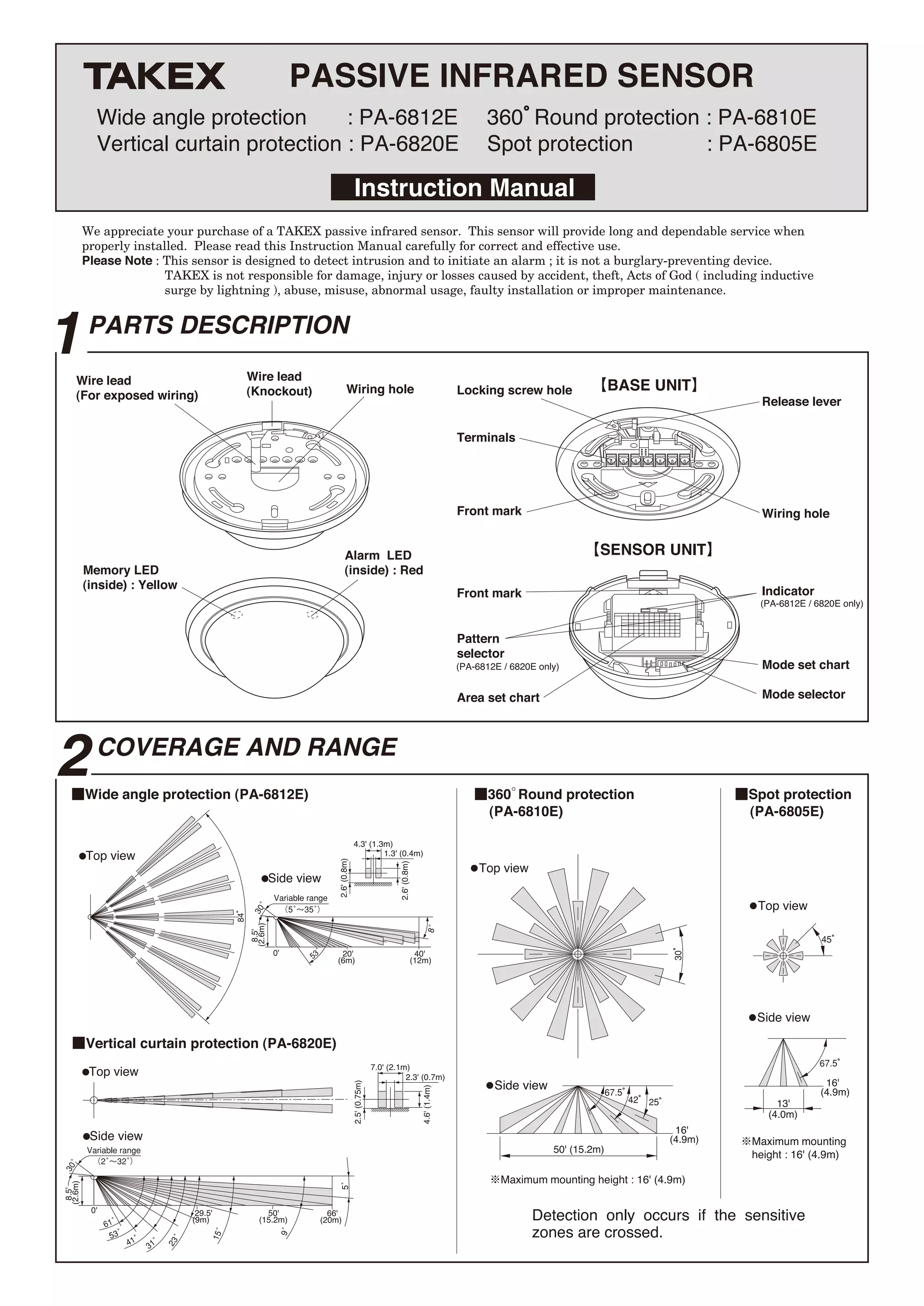 Takex PA-6810E Instruction Manual | PDF