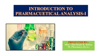 Pharmaceutical analysis - I (syllabus) . | PDF