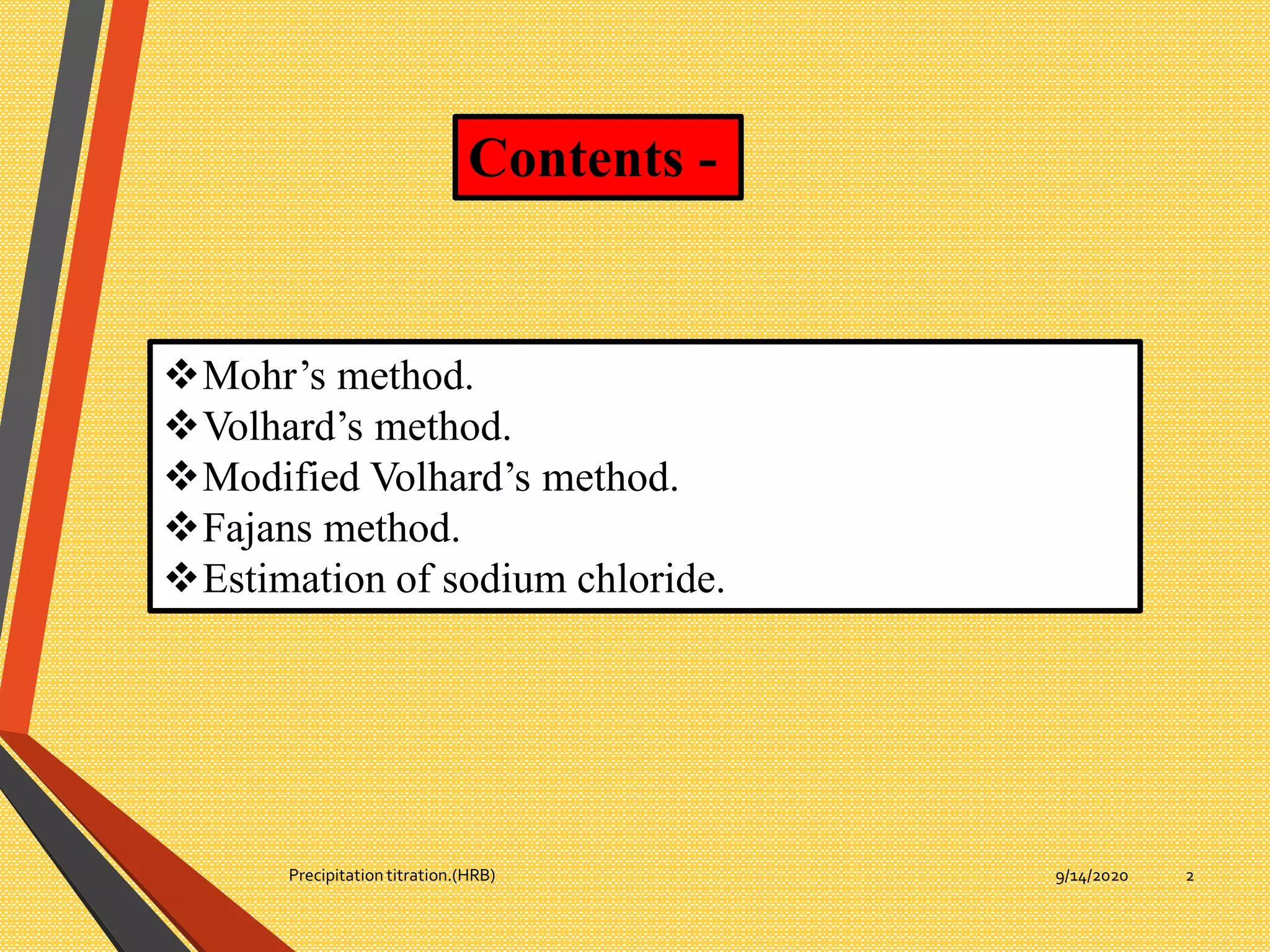 PA-I Precipitation titration (HRB) | PDF