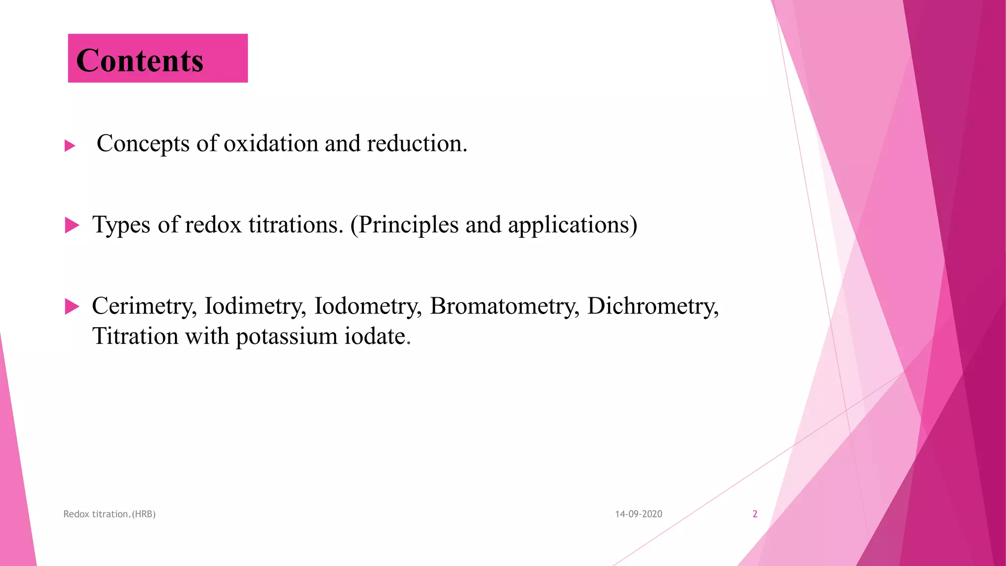 PA-I Redox titration.(HRB) | PDF